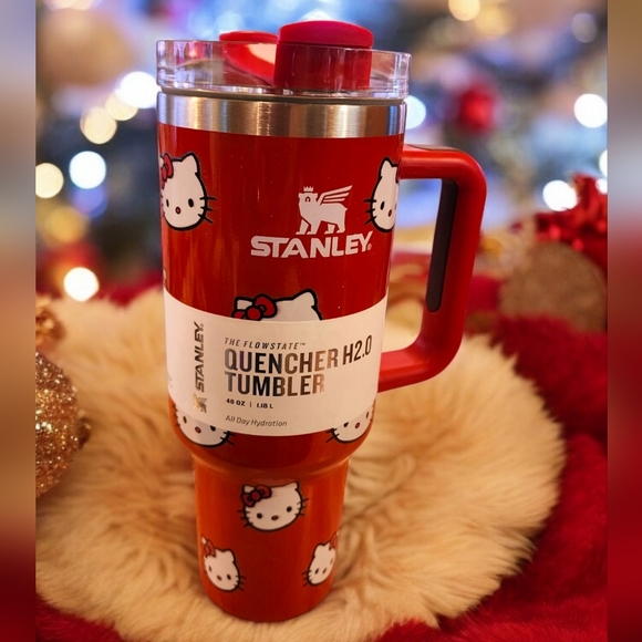 Stanley | Dining | Stanley Tumbler Red Glitter Hello Kitty 4 Oz Big ...